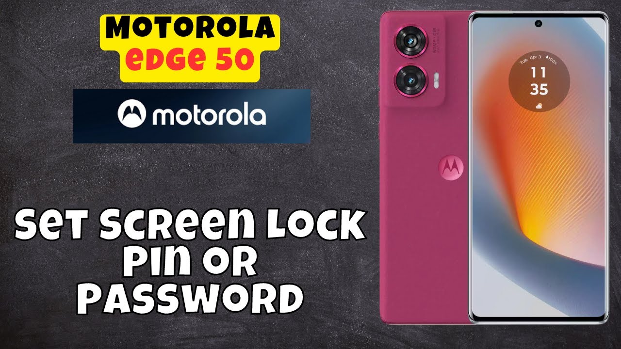 Set Screen Lock Pin or Password Motorola Edge 50 - YouTube