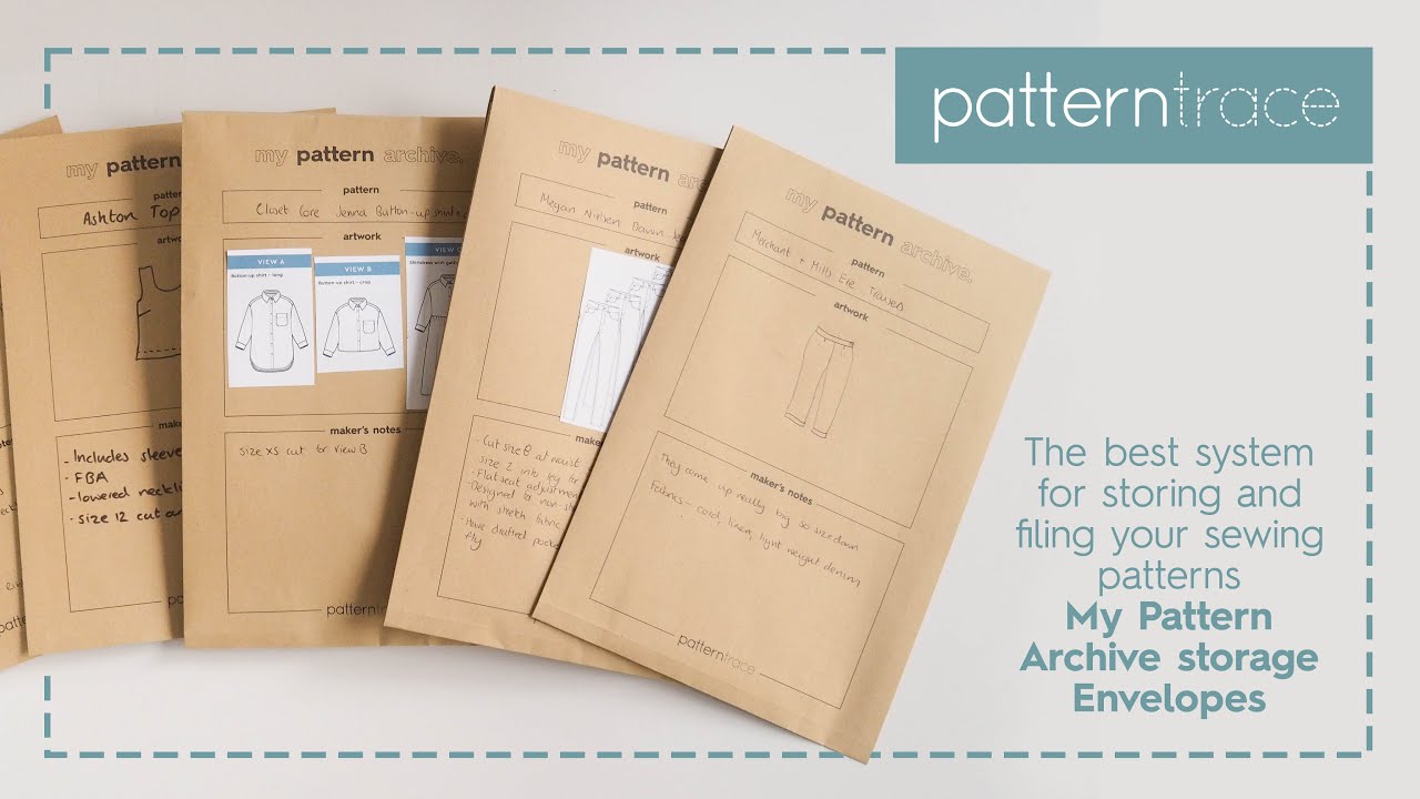 Patterntrace 'My Pattern Archive' Pattern Storage Envelopes - YouTube