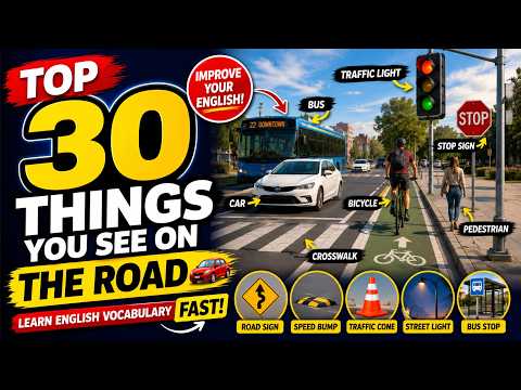 TOP 30 THINGS YOU SEE ON THE ROAD 🚗 | Learn English Vocabulary FAST!