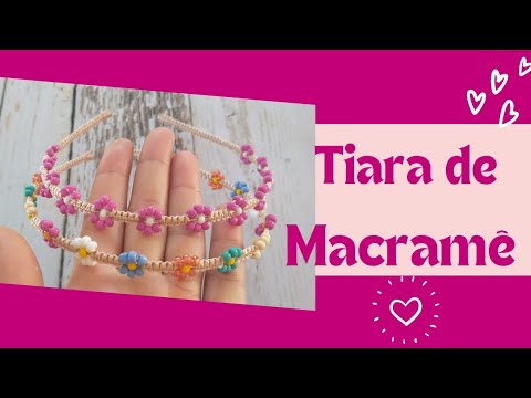 Como fazer tiara / arco /diadema de macramê, modelo fácil. - YouTube