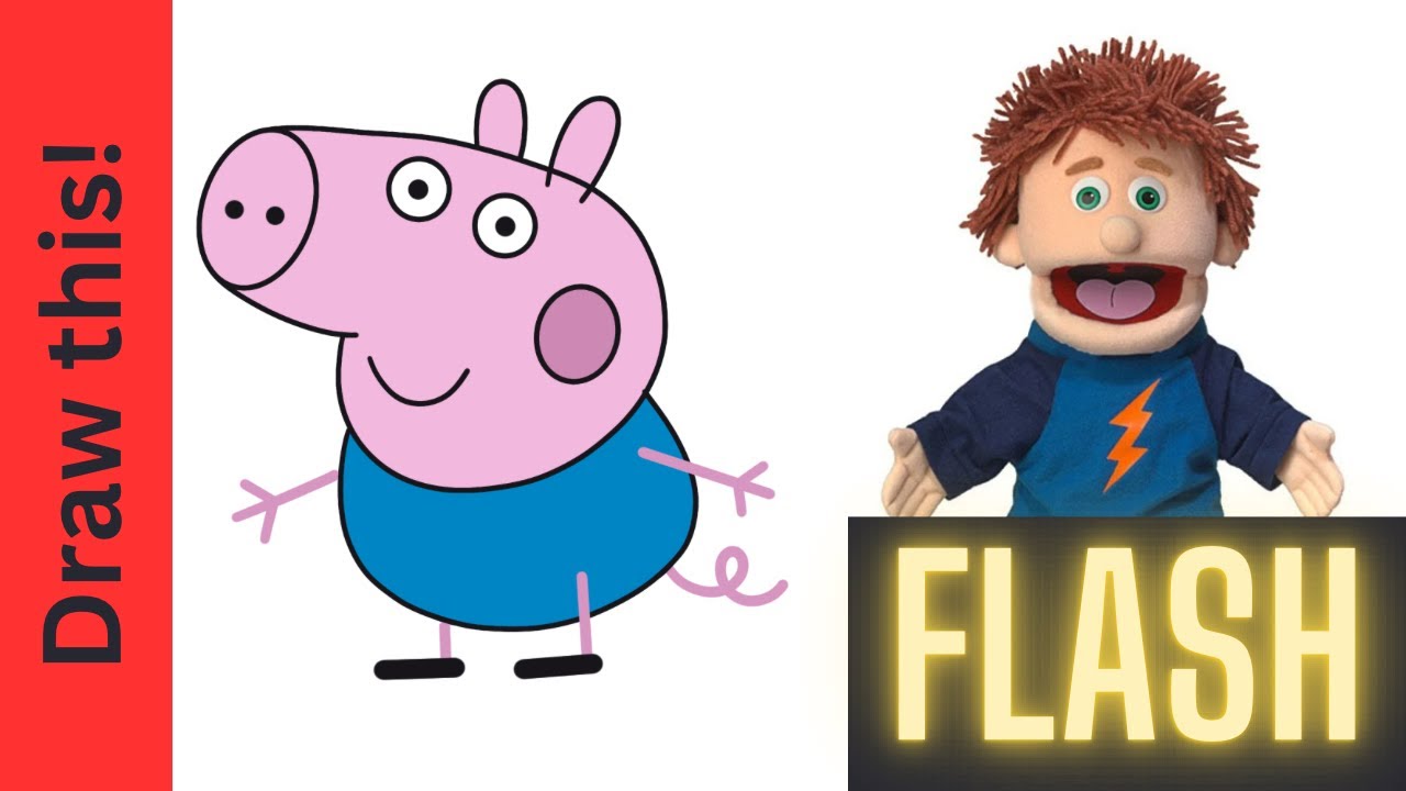 How to draw George from Peppa Pig with Flash - easy instructions - YouTube