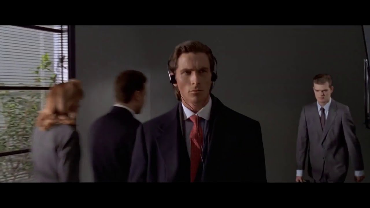 Patrick Bateman listening to miss the rage - YouTube