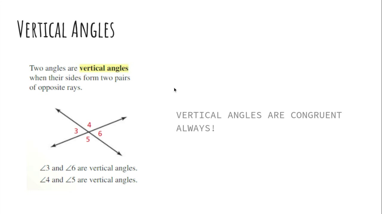 Vertical Angle Definition - YouTube