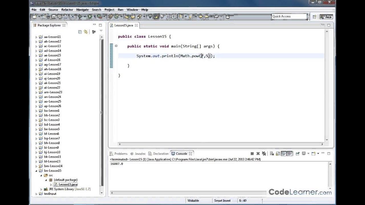 Mastering Java Programming 2 (Section 15 -Powers and Square Roots) - YouTube