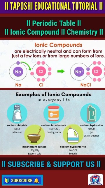 Ionic Compound ll Periodic Table ll Chemistry ll CBSE ICSE ll Class: 6 ...