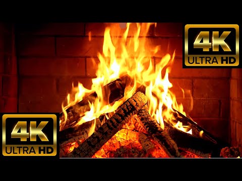 Fogata  Chimenea Acogedora 4K (10 HORAS). Chimenea con sonidos de fuego crepitante. Chimenea