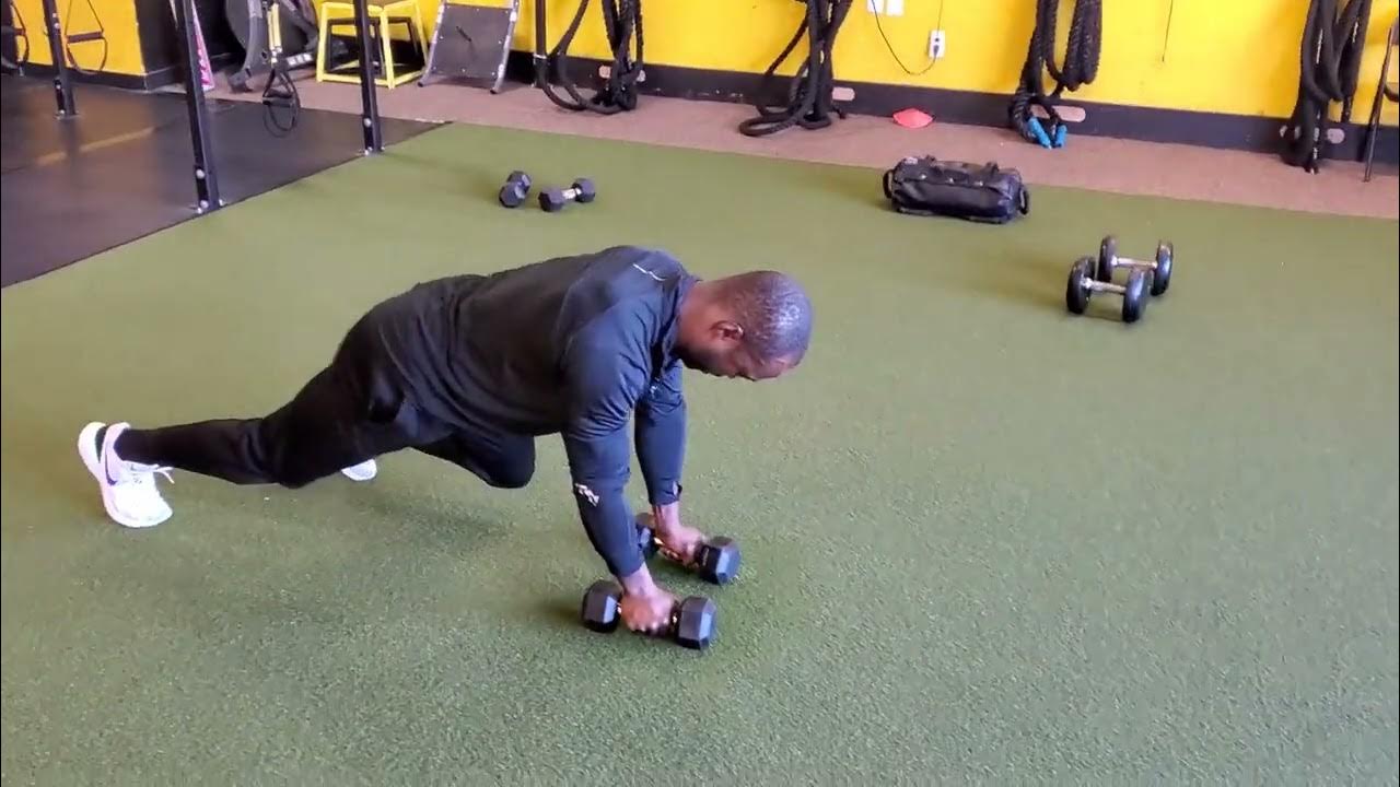 Alt Stg Stance DB Plank Row - YouTube