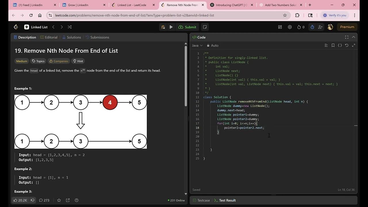 Remove Nth Node From End of LinkedList (LeetCode ) - YouTube