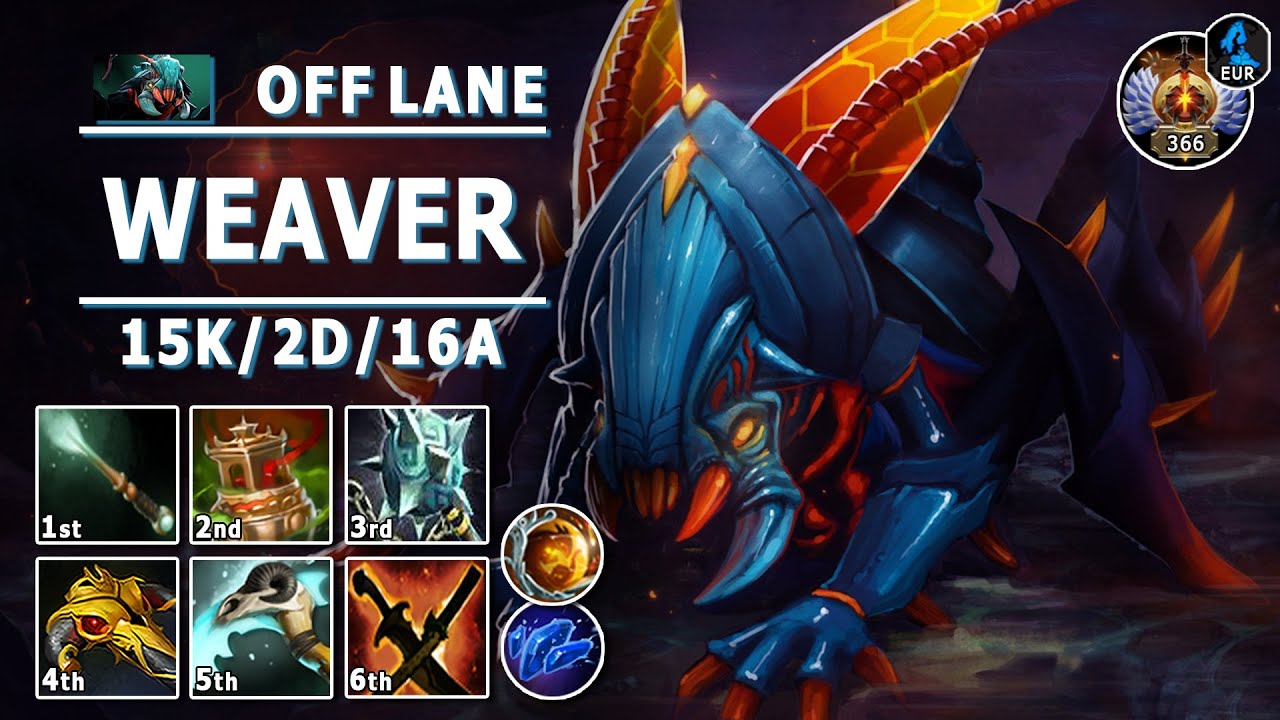 Weaver Off Lane | 7.32b | Pos 3 Weaver Play | Dota 2 Immortal Gameplay - YouTube