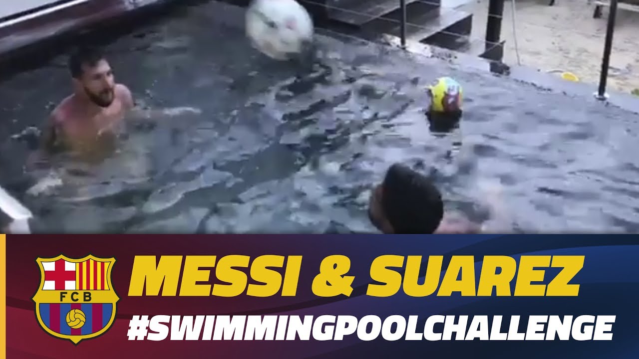 Messi & Luis Suárez: Swimming Pool Challenge - YouTube