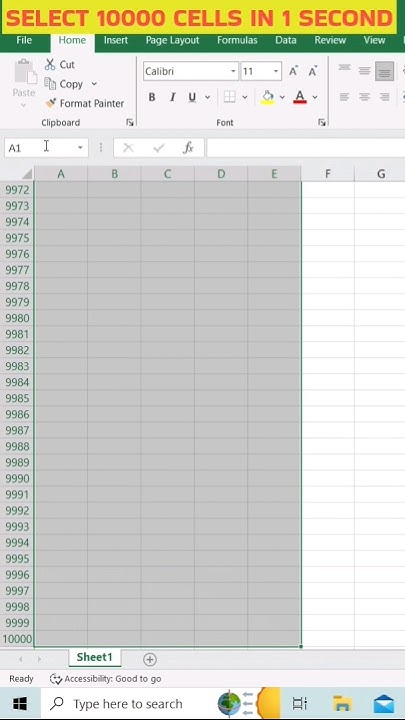 Select 10000 cells in 1 second in excel#exceltutorial#exceltipsandtricks#shorts#excel - YouTube