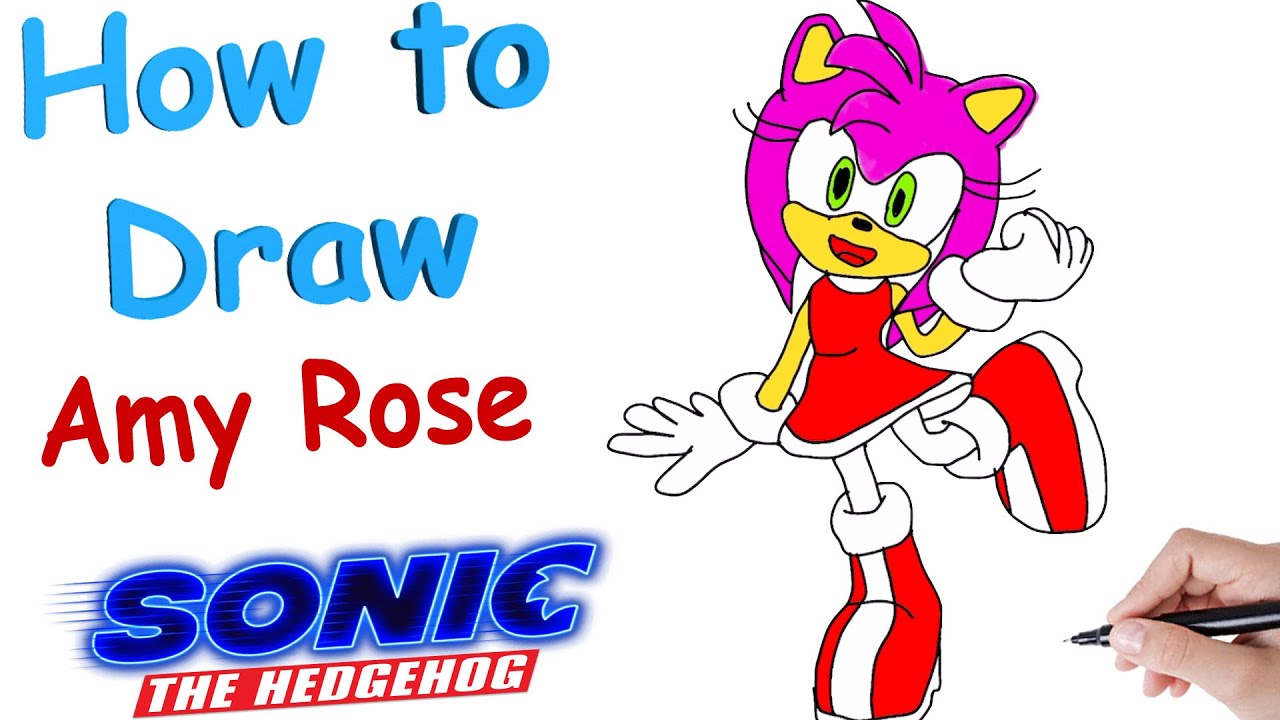 How To Draw Amy Rose | Sonic the Hedgehog | Easy Drawing - YouTube