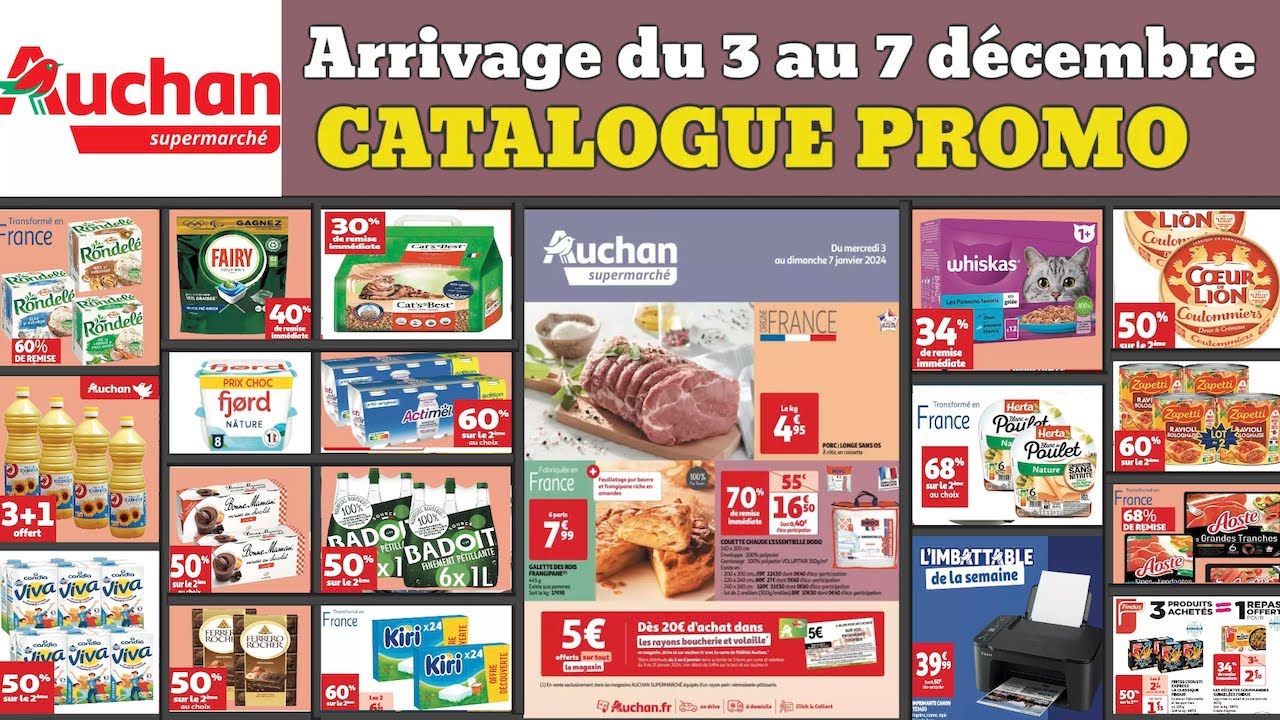 catalogue AUCHAN SUPERMARCHÉ du 3 au 7 janvier arrivage du jour promos ...