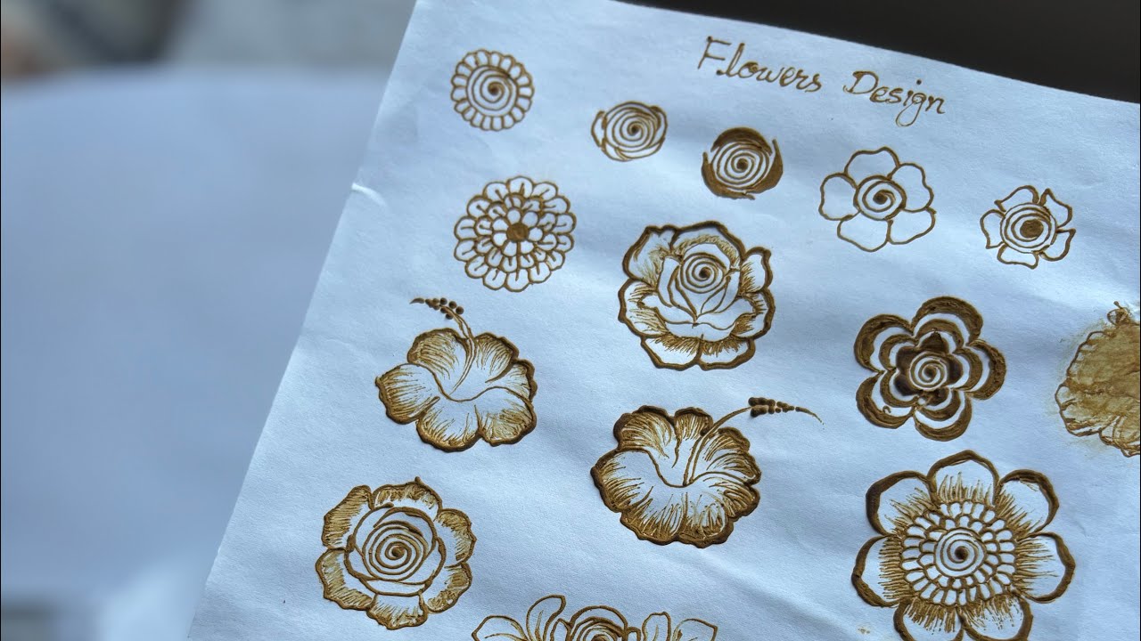 How to: Beautiful Different Types of Henna Flowers | Beautiful Mehndi ...