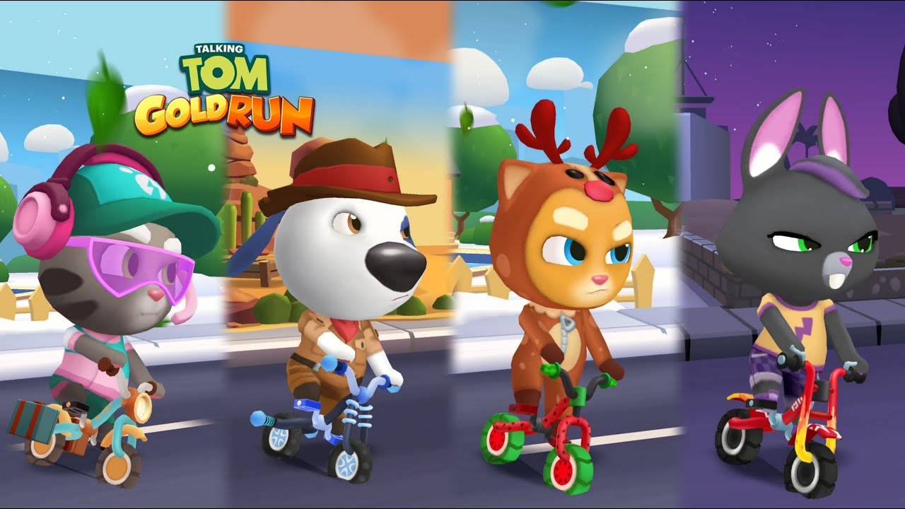 Talking Tom Gold Run Streamer Tom Vs Explorer Hank Vs Reindeer Ginger ...