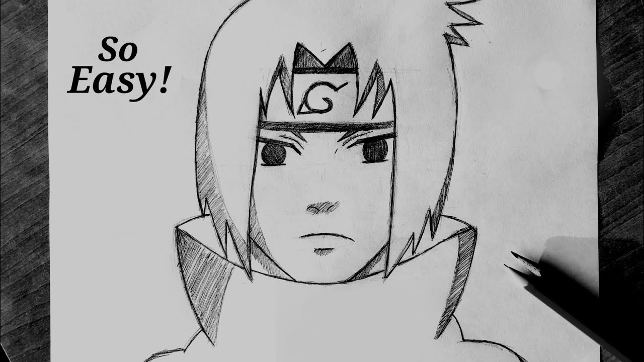 How To Draw Sasuke Uchiha (Naruto) || Simple And Easy Tutorial For ...