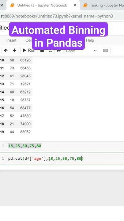 Automated Binning In Pandas Dataanalysis Dataanalytics