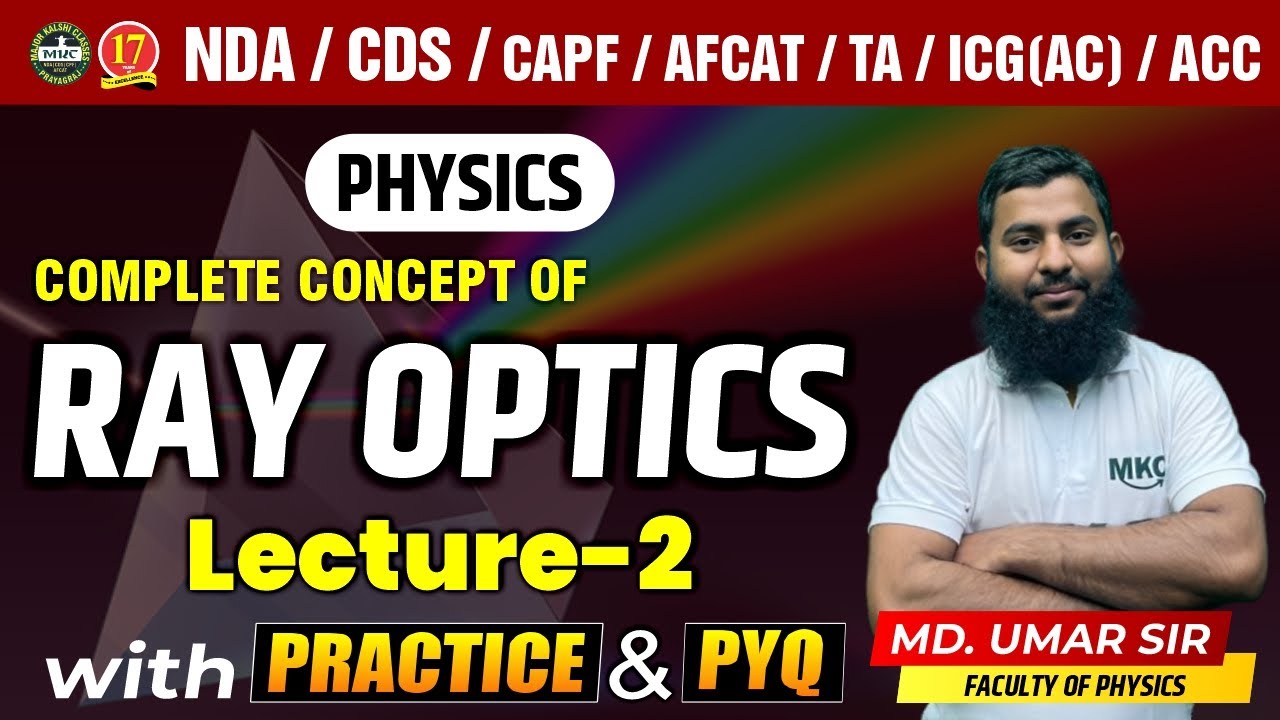 NDA/CDS 1/2024 Physics | Master The Ray Optics in Live Class | Lecture ...
