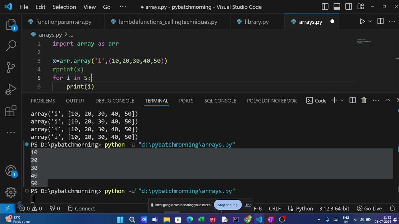 Arrays in python -02 - YouTube