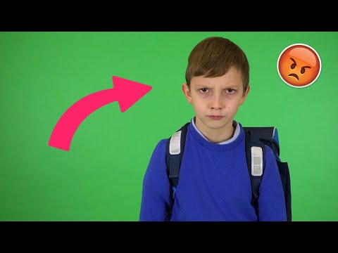 Boy shakes his head on Green screen - Boy shakes his head on Chroma key no Copyright