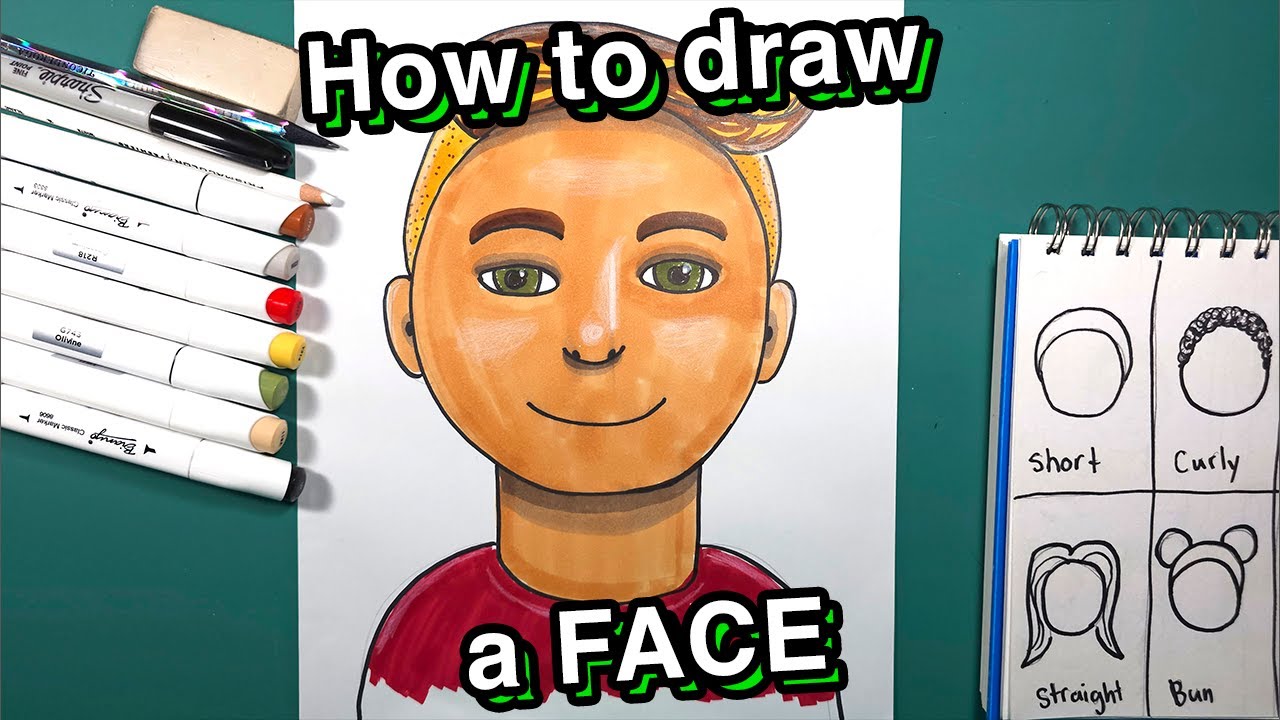 How to Draw a SELF-PORTRAIT (Face) (for Kids/Beginners - Easy) - YouTube