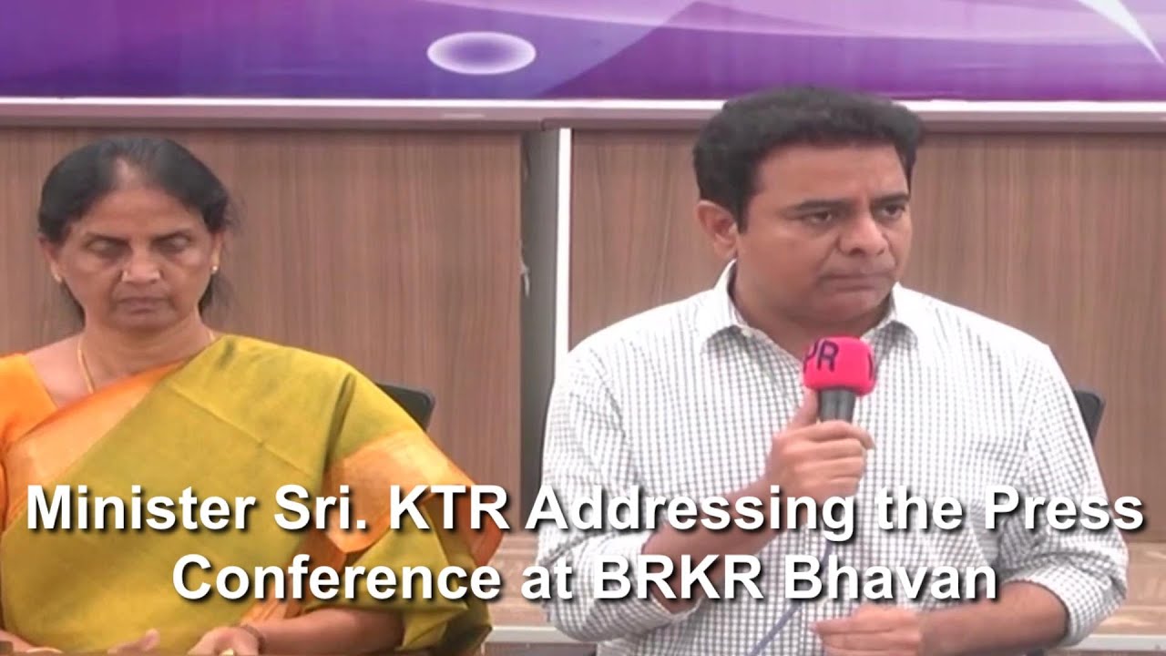 Minister Sri. KTR Addressing the Press Conference at BRKR Bhavan||A6TV ...