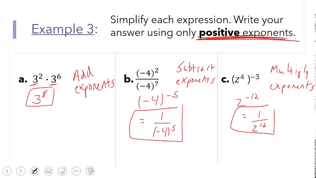 Algebra 1 - 6.1 Properties of Exponents - YouTube