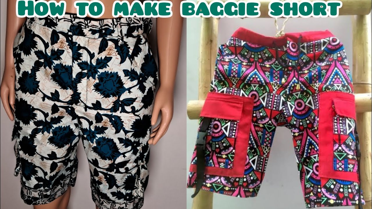 How to make a baggie short with cargo pocket - part 1 draft and cut ...