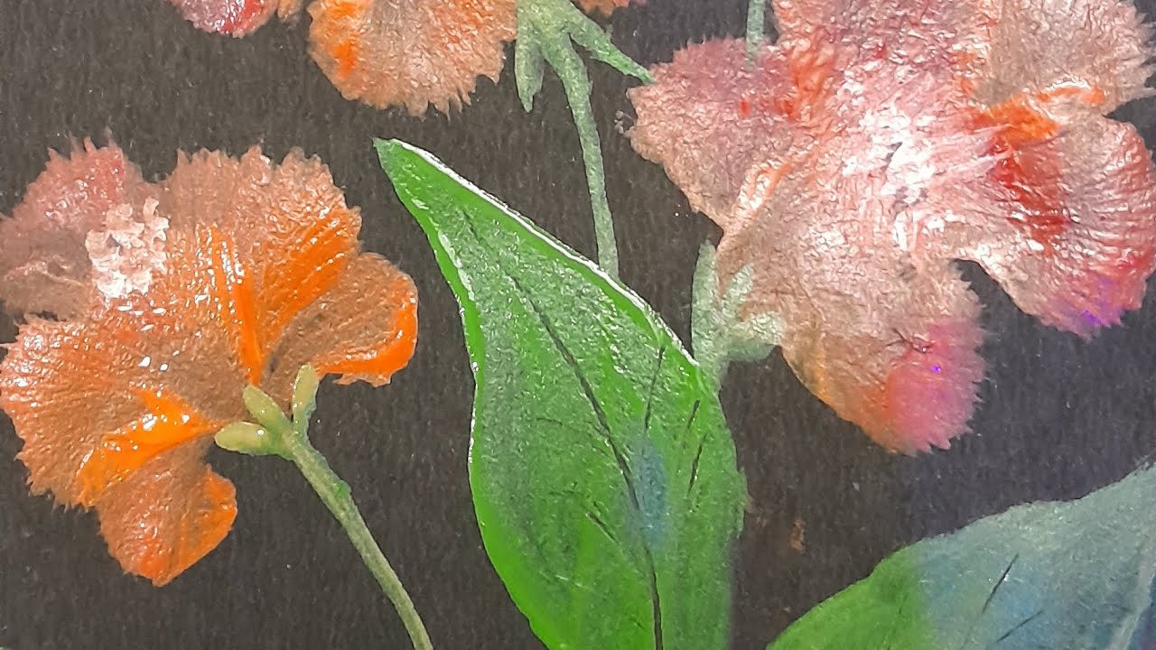 one strok flowerpainting |one strok painting - YouTube