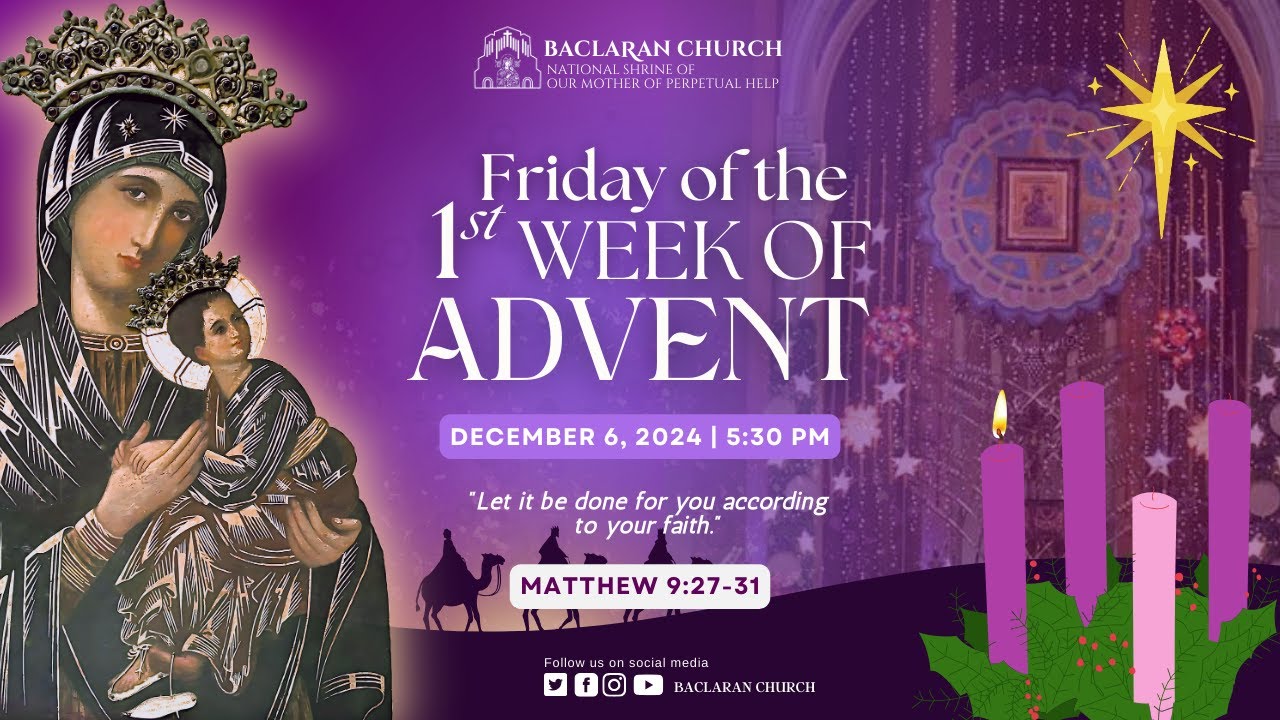 Baclaran Church: Friday of the First Week of Advent - YouTube