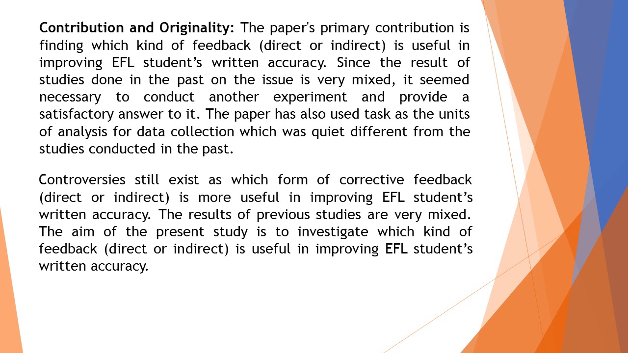 The Effect of Direct Vs Indirect Written Corrective Feedback on L2 ...