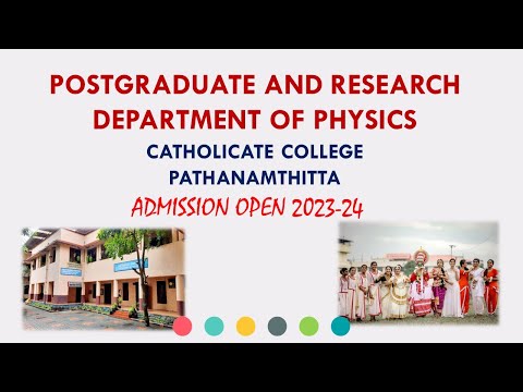 DEPARTMENT OF PHYSICS  CATHOLICATE COLLEGE PATHANAMTHITTA