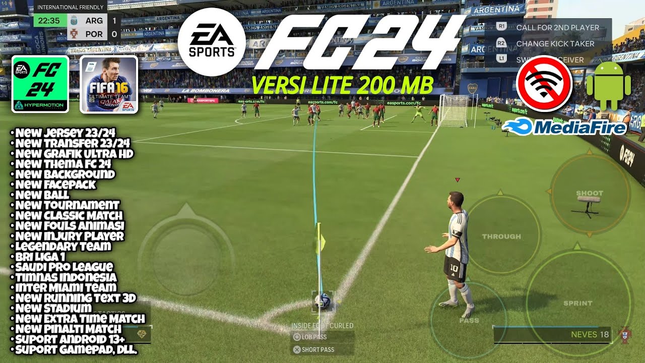 FIFA 16 MOD FC 24 VERSI RINGAN 200 MB ULTRA GRAFIK HD ANDROID OFFLINE ...