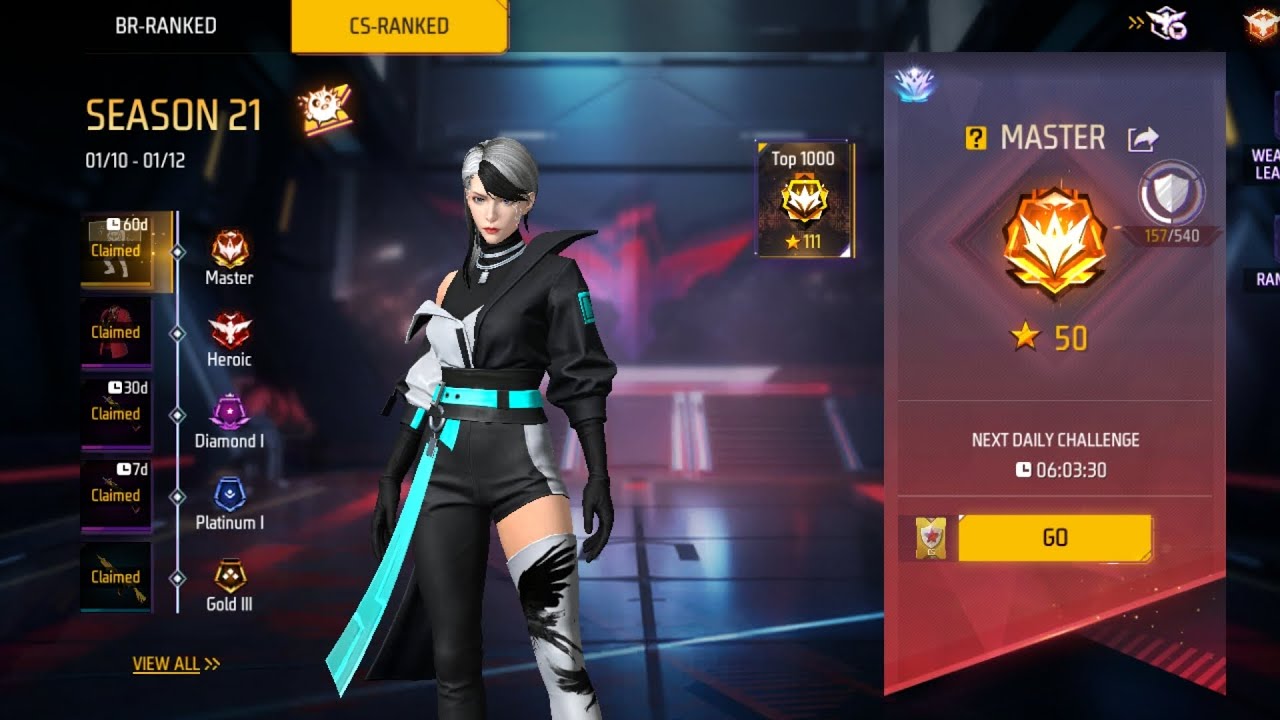 NEW SEASON CS RANK PUSH IN FREE FIRE |MASTER TO GRANDMASTER| ♡ - YouTube