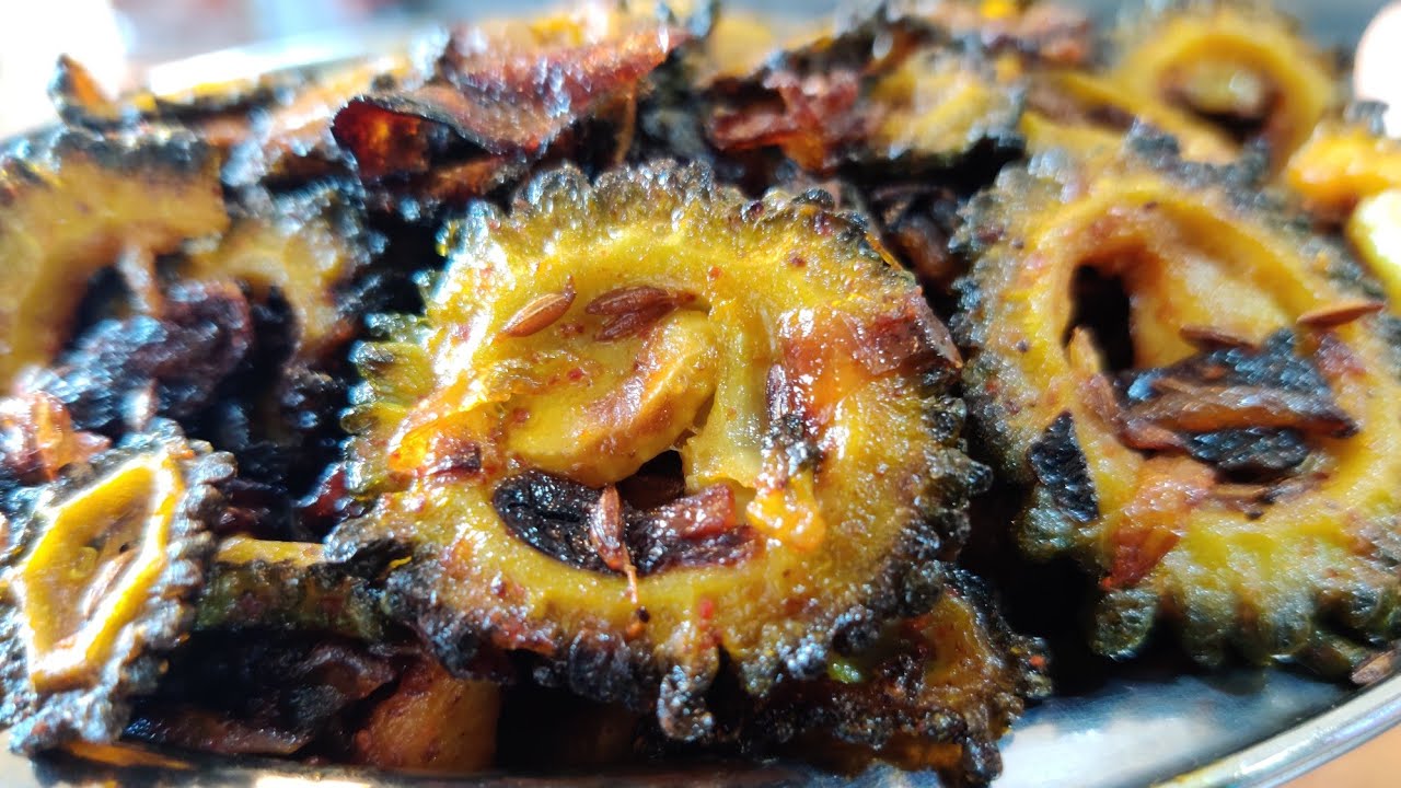 Karele Ki Sabzi - करेले की सब्ज़ी - Crispy Karela Fry Recipe - Bitter ...