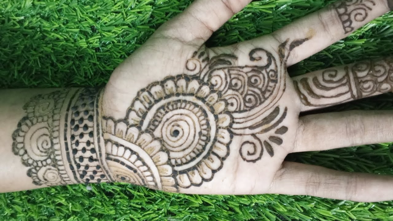 Arabic Mehndi Design | Simple Mehndi Design |Font hand mehndi - YouTube