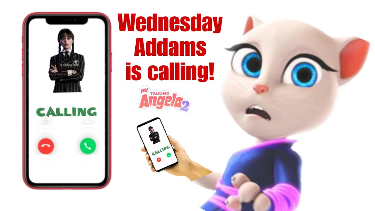 Wednesday Addams is calling to My Talking Angela - YouTube
