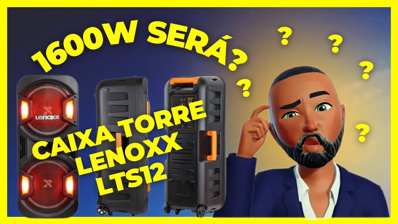 Caixa de Som Torre Amplificada Lenoxx Lts12 Bivolt 1600W - YouTube
