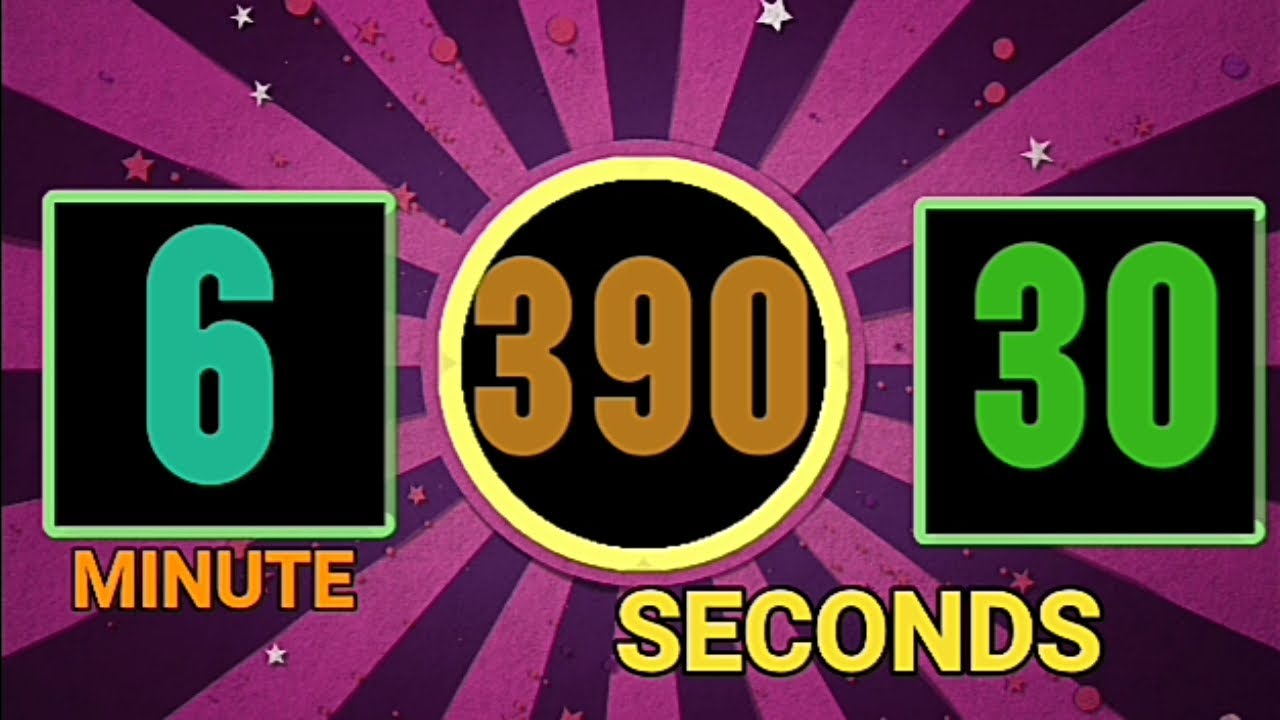 390 Seconds (06:30 Mins) Countdown with Circle total time Remix ...