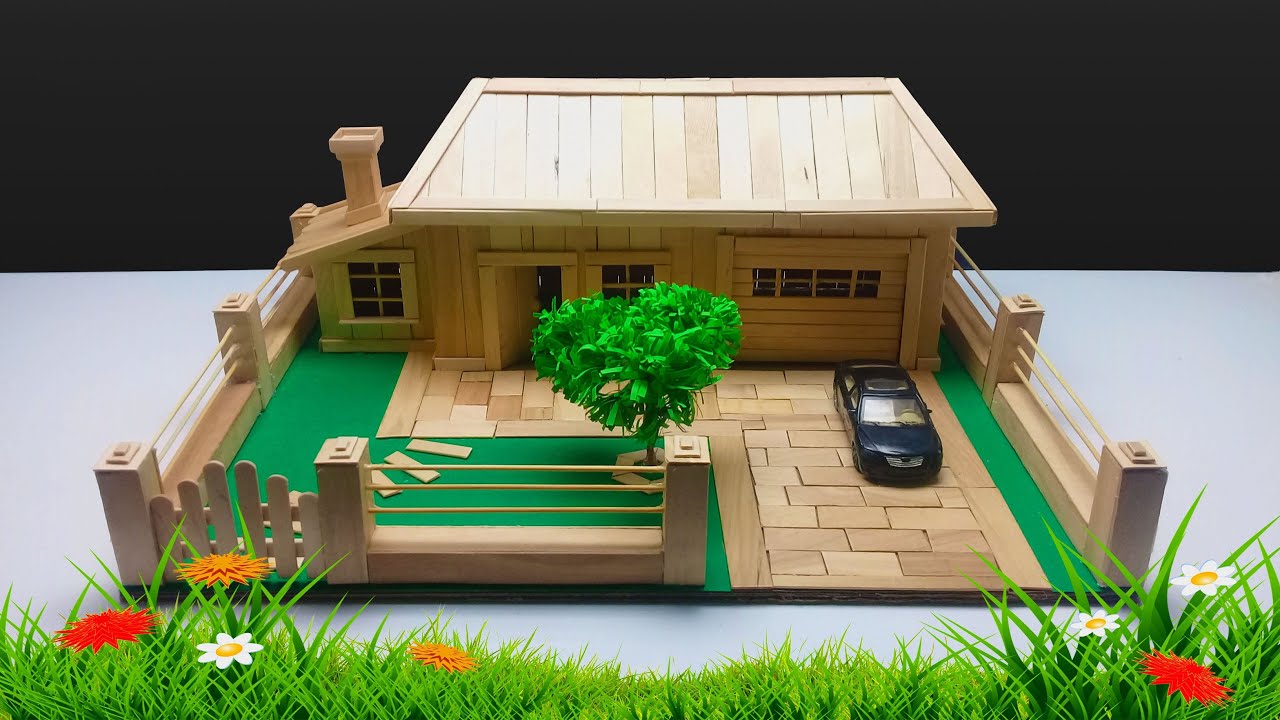 Simple Popsicle Stick House Help Your Child Build A House Out Of