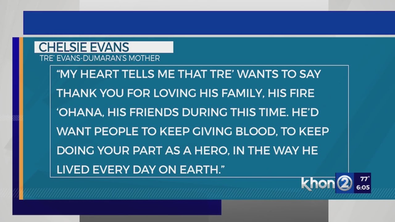 Firefighter Tre’ Evans-Dumaran passes - YouTube