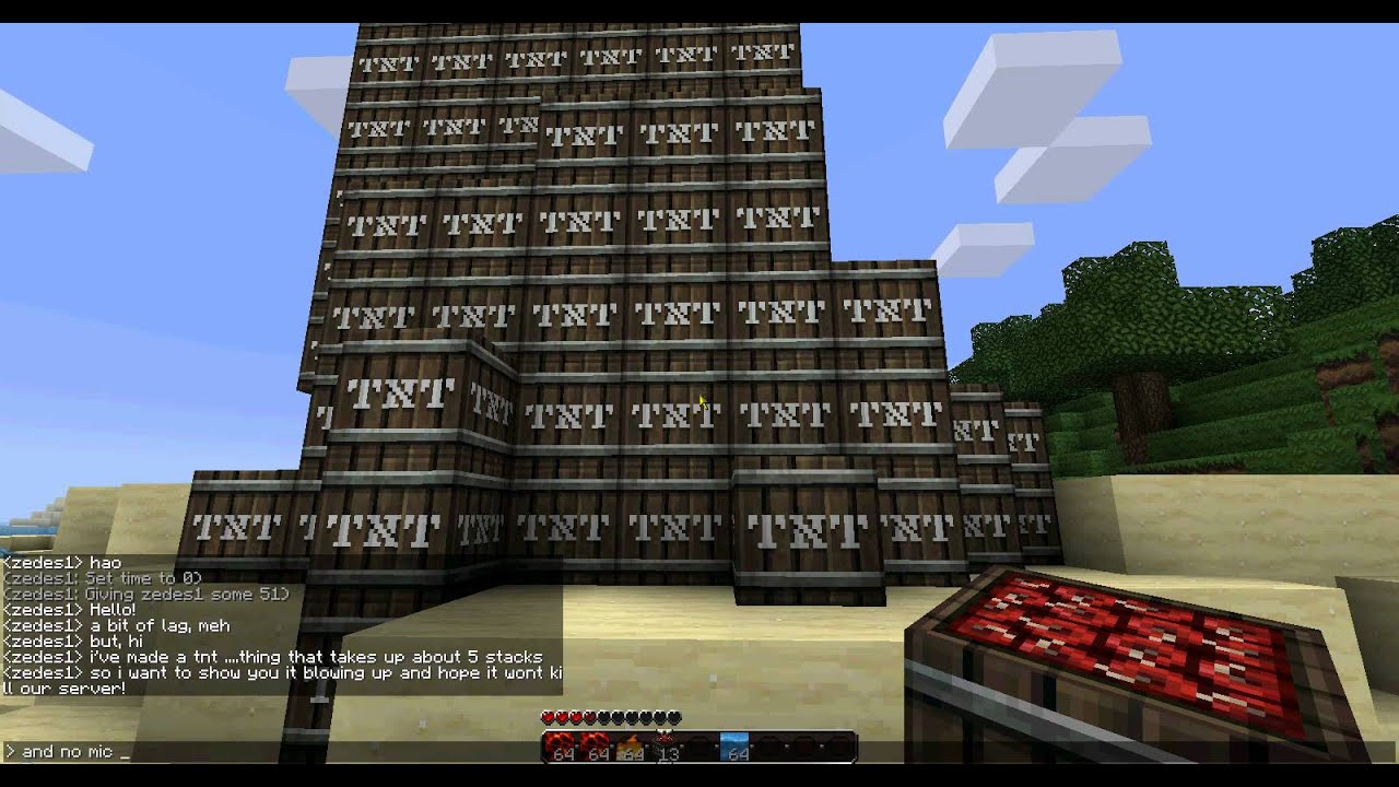 5 stack TNT explosion (T) (part 1) - YouTube