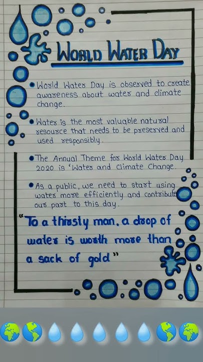 World Water Day | Why do we celebrate World Water day on 22 March |10 ...