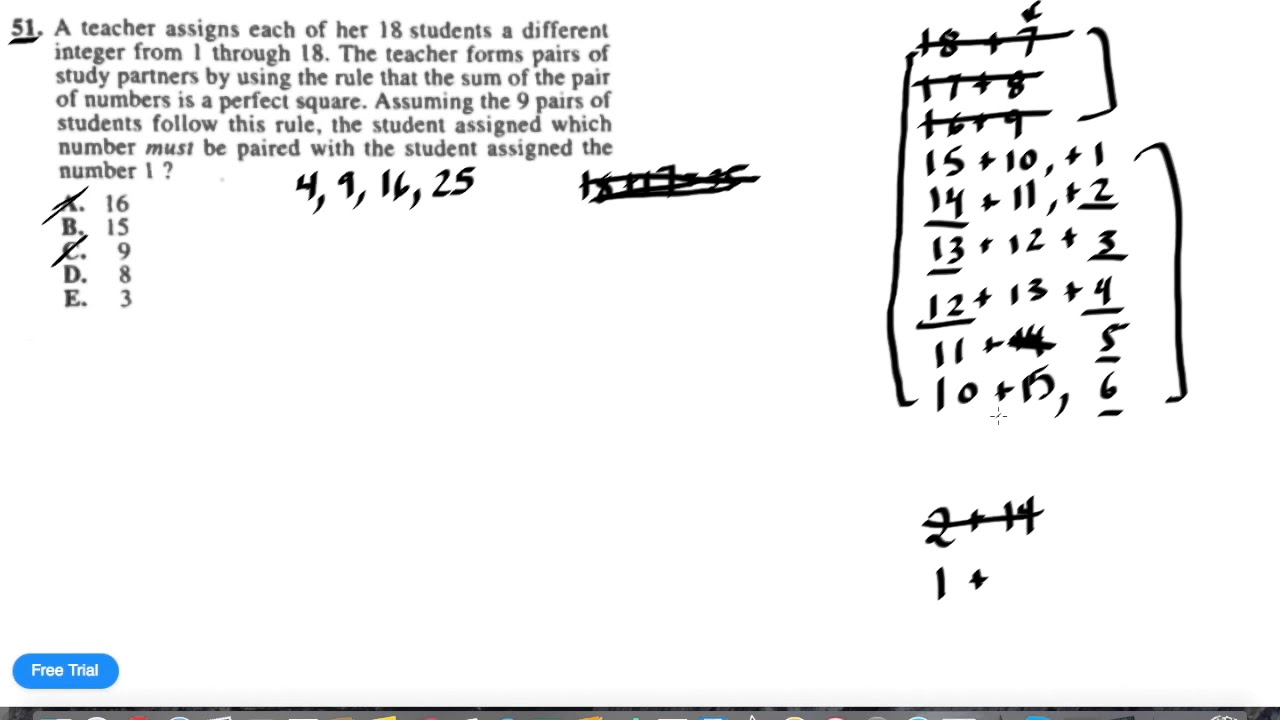 Hard ACT Math Question: #51 Sequences - YouTube