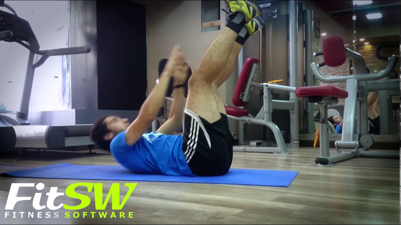 Lying Toe Touch Crunch: Exercise Demo How-to - YouTube