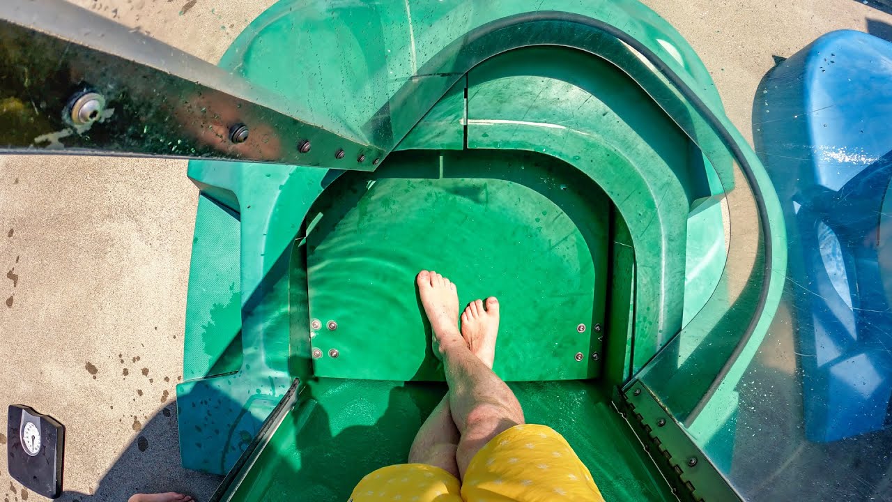 Triton's Twist FlatlineLoop Water Slide at Splashtown USA - YouTube