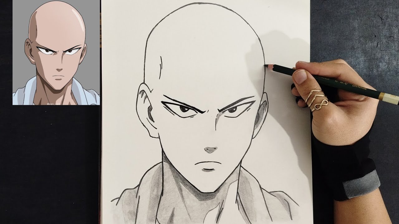 How to draw Saitama from One-Punch Man Anime / Easy anime drawing for ...