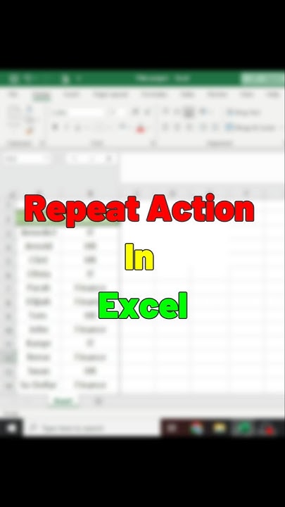REPEAT ACTION IN EXCEL || #youtubeshorts #shorts #excel - YouTube