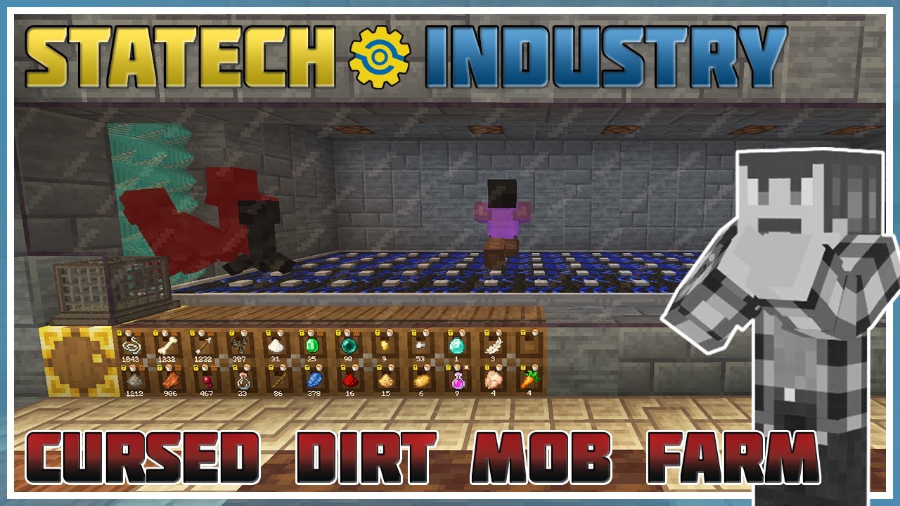 Making a Kibe Cursed Dirt Mob Farm - Minecraft: Statech Industry #10 ...