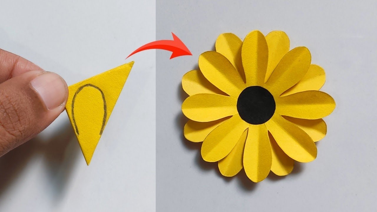 How To Make Paper Flower Craft Easy | Beautiful Paper Flower Making ...